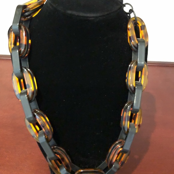 Jewelry | Cuff Link Chain Necklace Brown | Poshmark